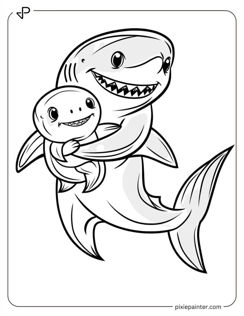 35 Baby Shark Characters Coloring Pages [Free Printables] - Pixie Painter