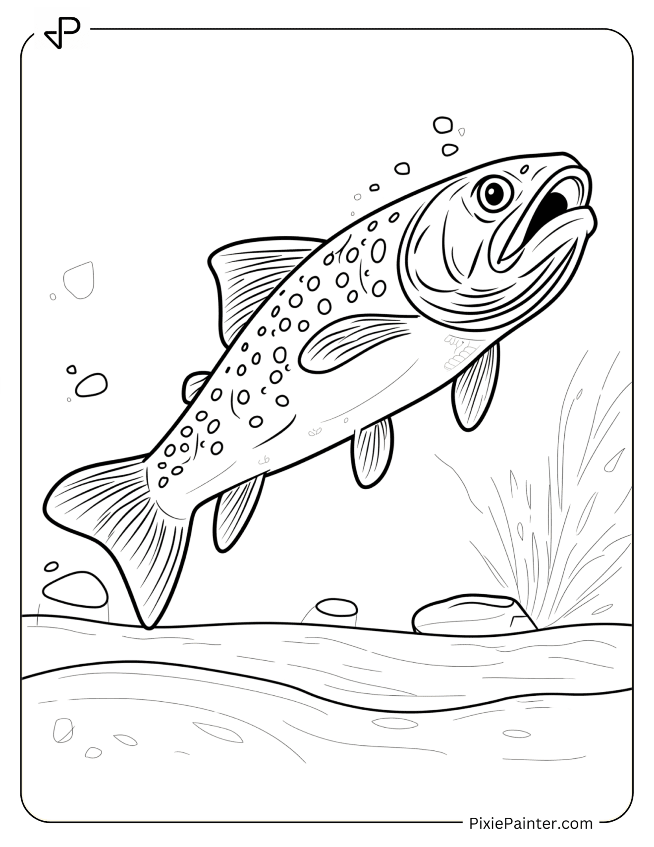 28 Trout Coloring Pages [Free PDFs] - Pixie Painter