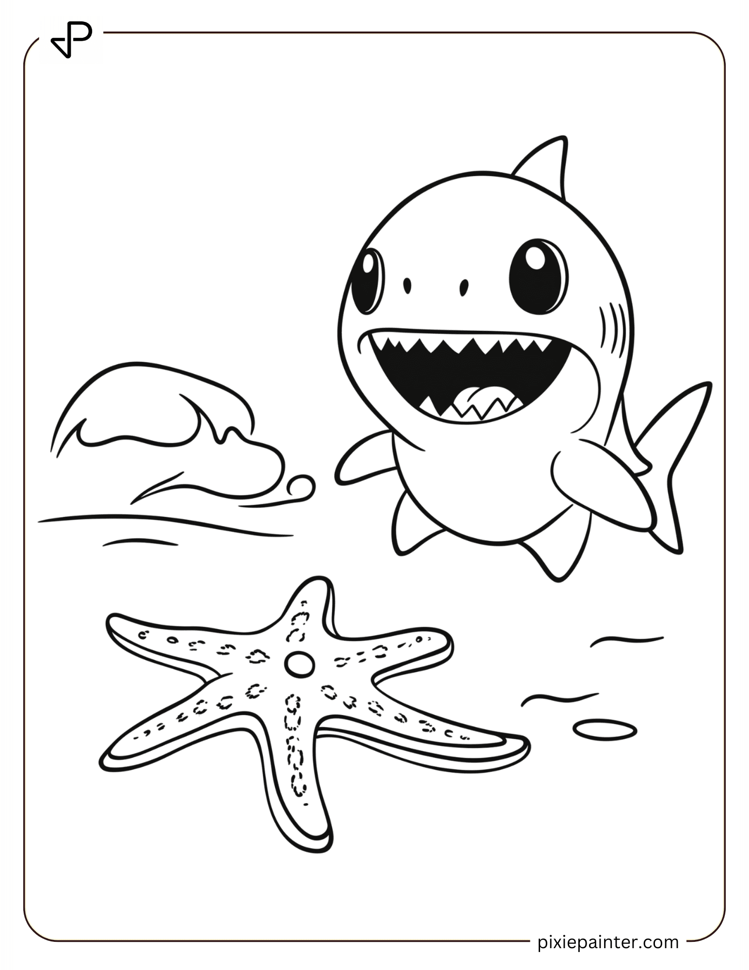 35 Baby Shark Characters Coloring Pages [Free Printables] - Pixie Painter