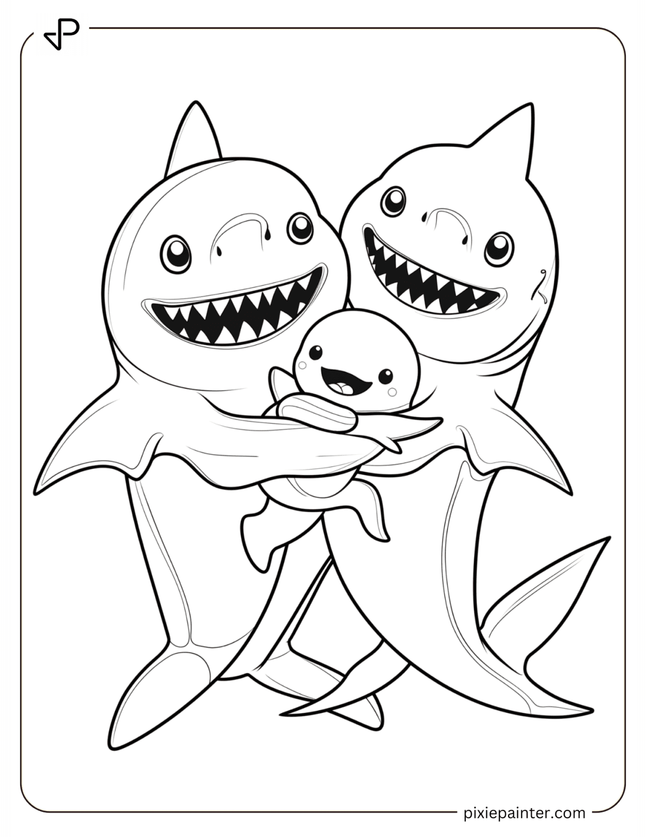 35 Baby Shark Characters Coloring Pages [Free Printables] - Pixie Painter