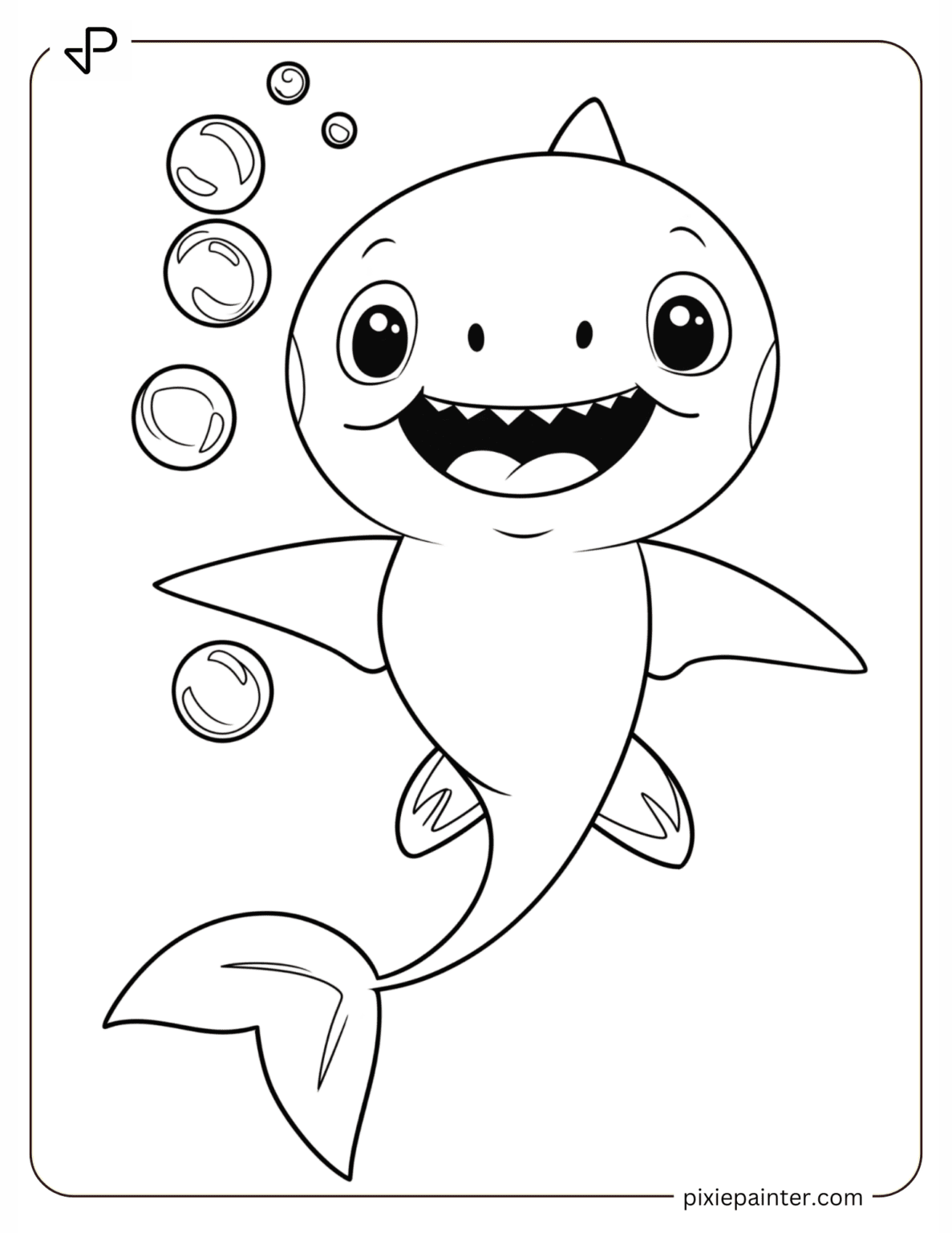 35 Baby Shark Characters Coloring Pages [Free Printables] - Pixie Painter