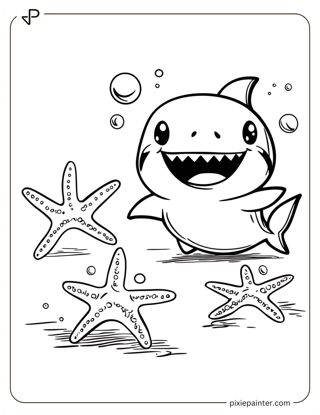 35 Baby Shark Characters Coloring Pages [Free Printables] - Pixie Painter