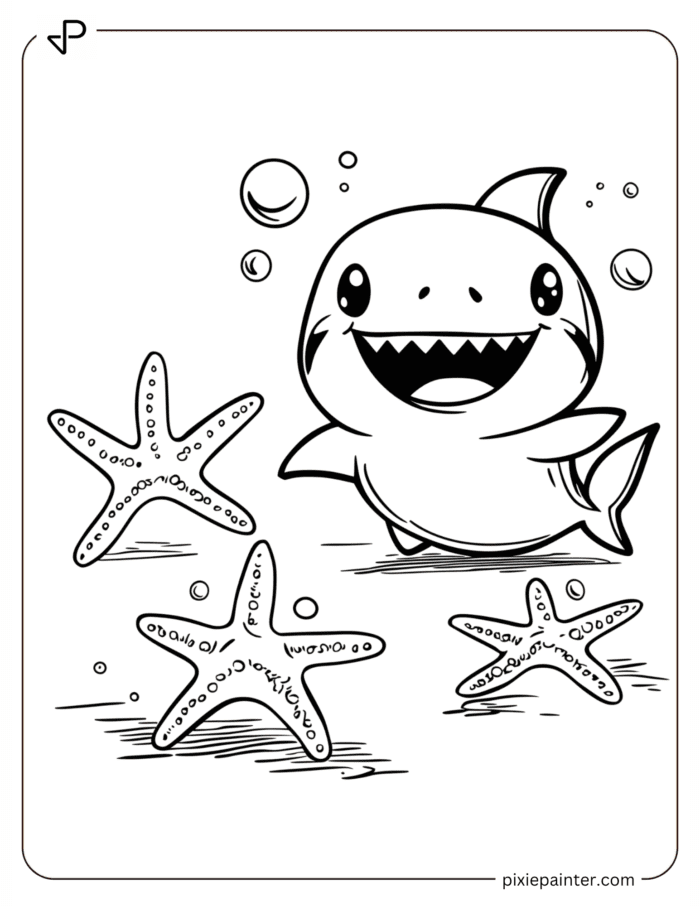 35 Baby Shark Characters Coloring Pages [Free Printables] - Pixie Painter