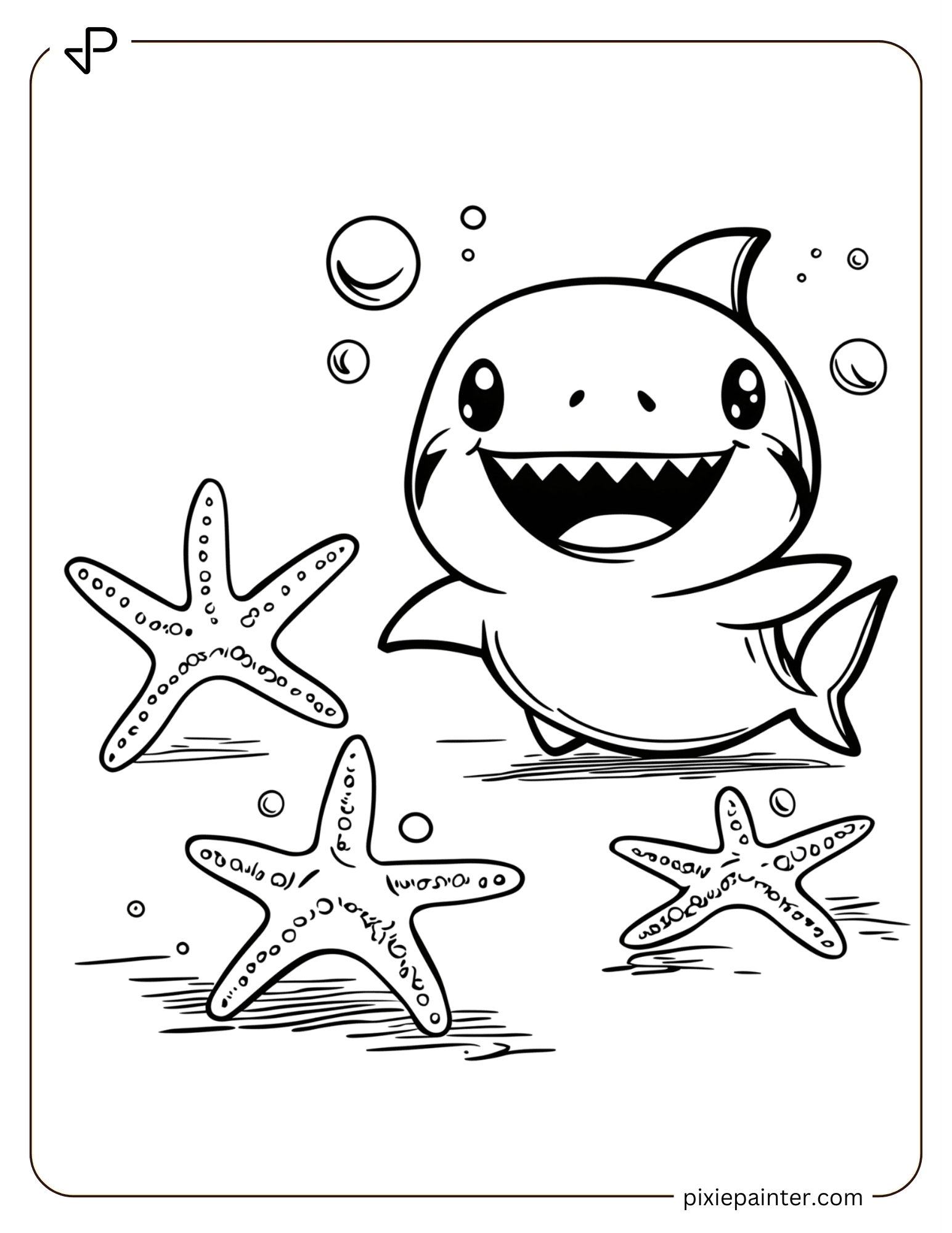 35 Baby Shark Characters Coloring Pages [Free Printables] - Pixie Painter