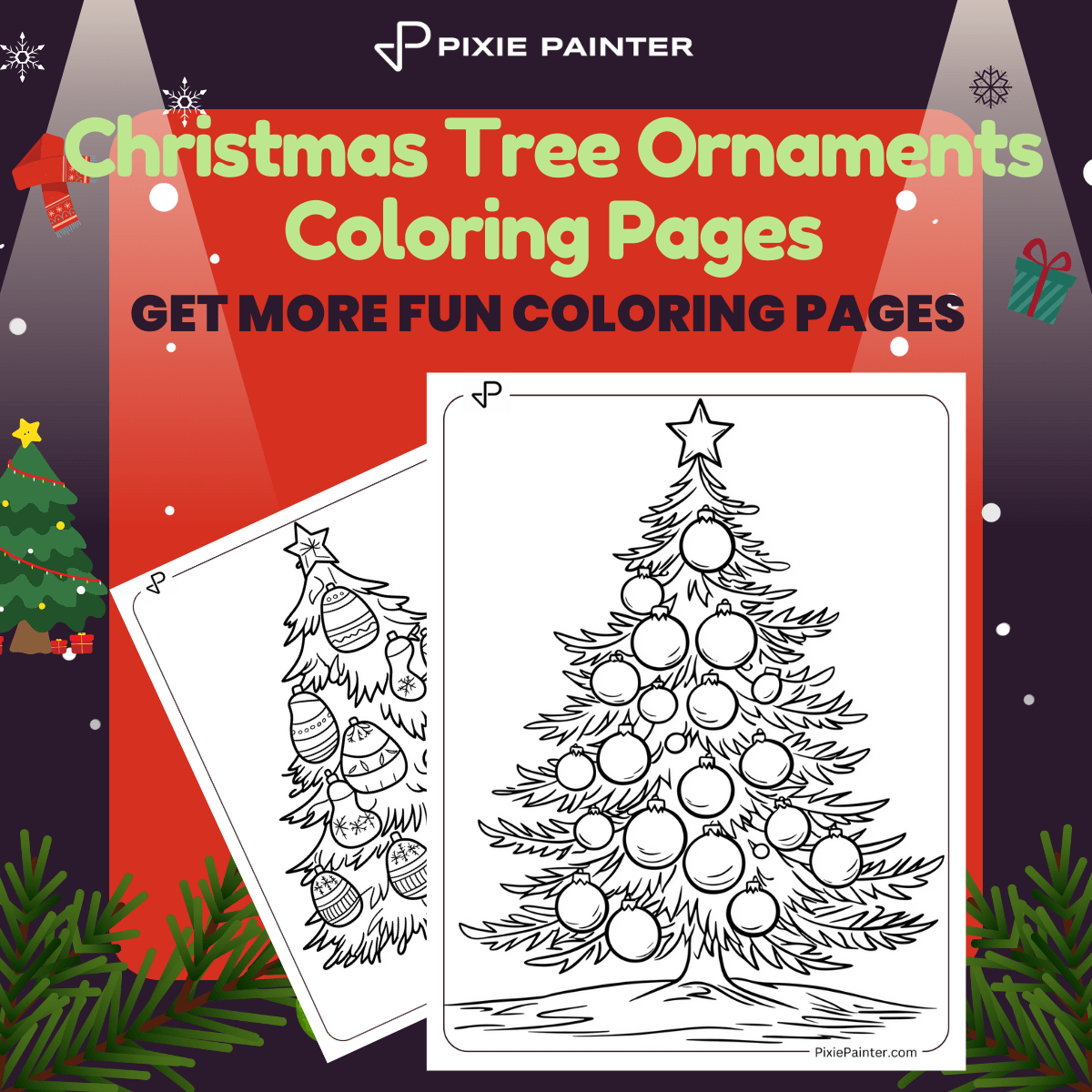 800+ Christmas Coloring Pages [Free PDFs] - Pixie Painter